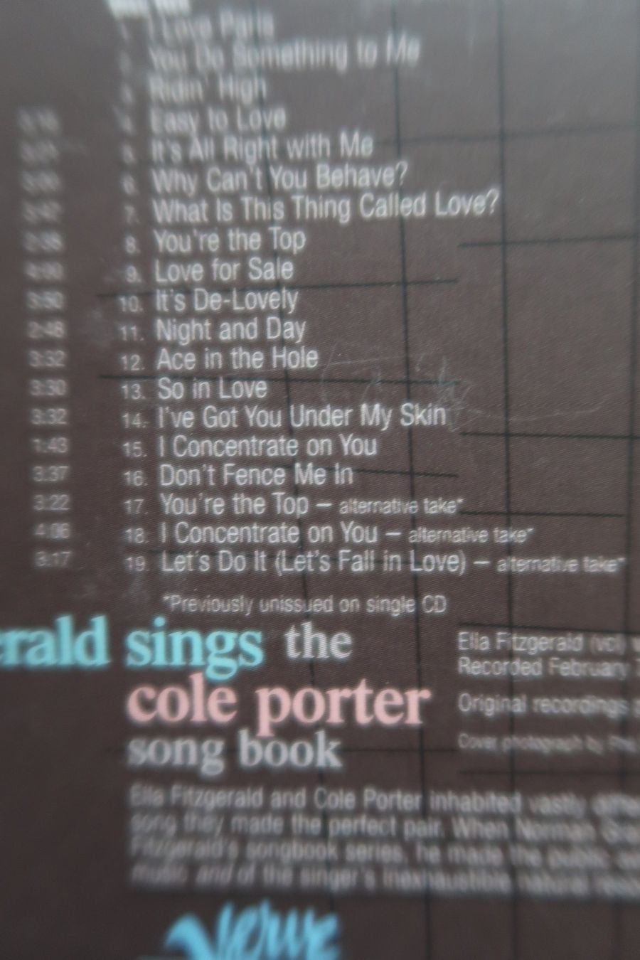 ELLA FITZGERALD SINGS THE COLE PORTER SONG BOOK - 2x CD (Gebraucht) in ...