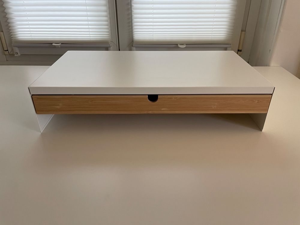 ELLOVEN - Monitorerhöhung mit Schublade, weiss - IKEA (Neuf (Voir ...