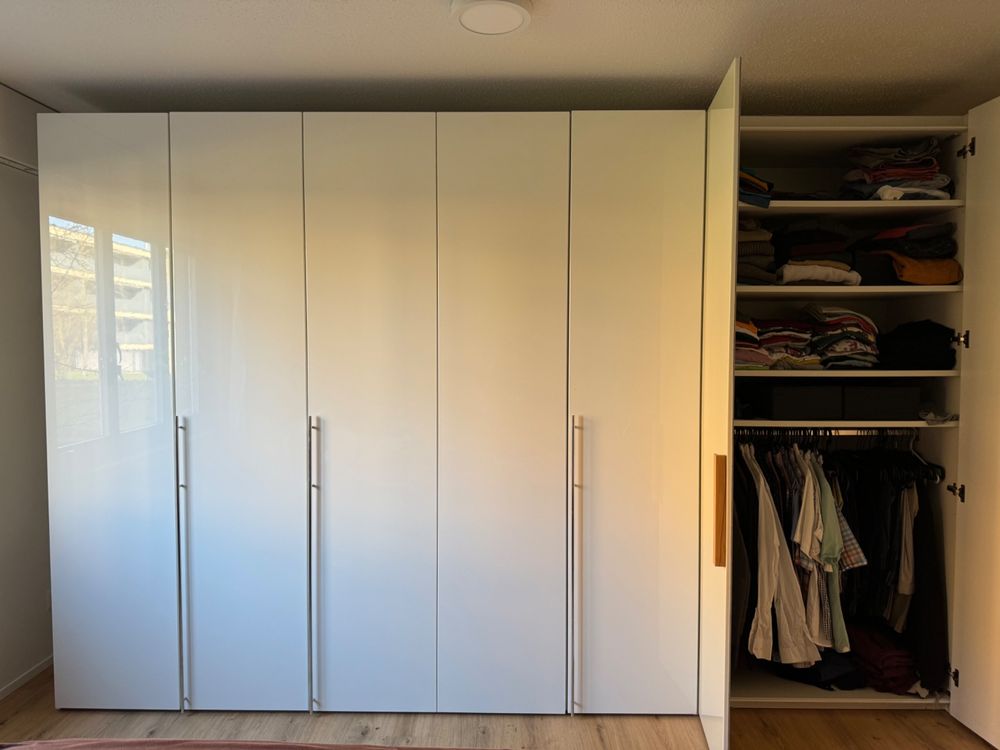 Kleiderschrank Hülsta Metis Plus weiss Hochglanz Türen (Gebraucht) in ...