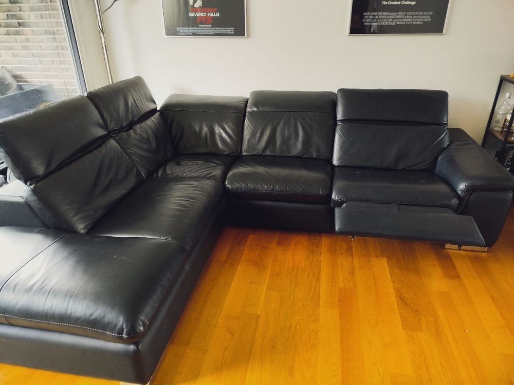 Schwarze Ledercouch | Kaufen auf Ricardo