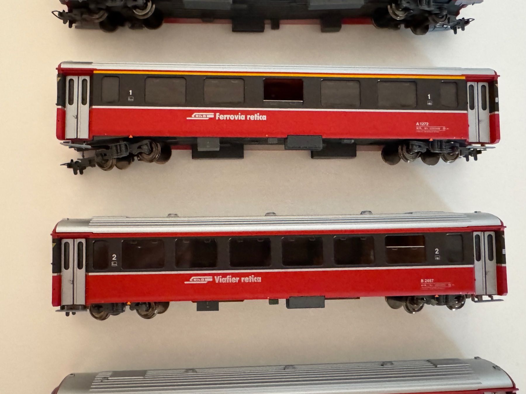 Bemo H0m Set Bernina Express 5 Wagen, neuwertig 2 A und 3 B (Gebraucht ...