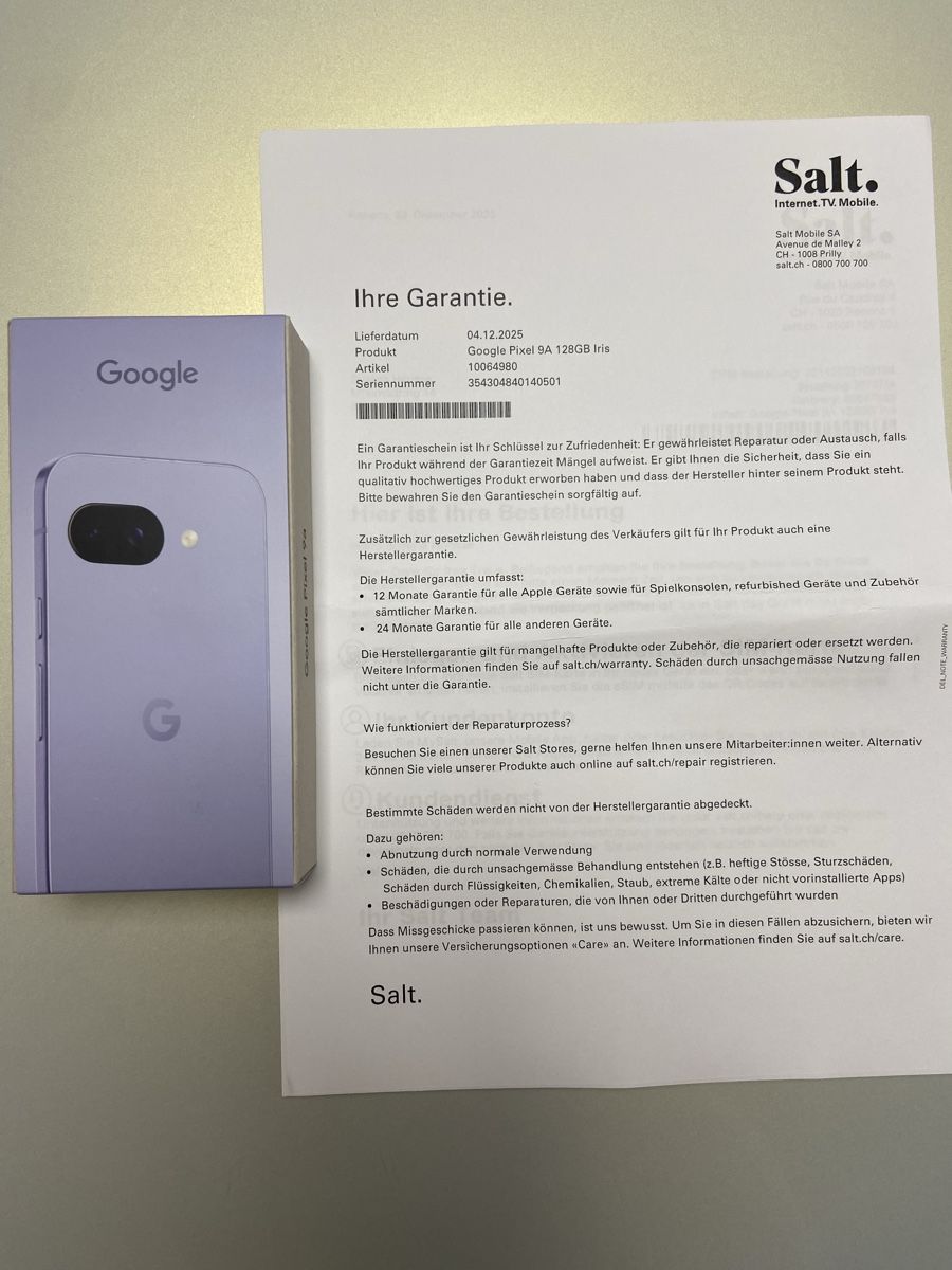 Google Pixel 9a 128 GB Original verpackt (Neu und originalverpackt) in ...