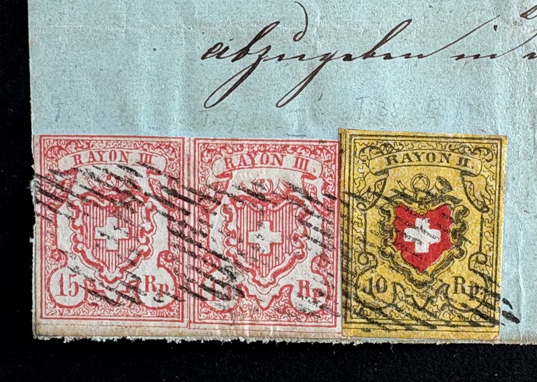 ALTBRIEF RAYON II/III SCHWEIZ 1850/52 MIT ATTEST (Gebraucht) in ...