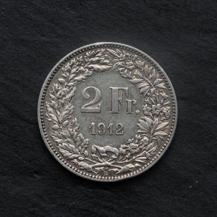 Silbermünze 2 Franken 1912, CH-Münze, Helvetia (Gebraucht) in Eggenwil für CHF 7 – mit Lieferung ...