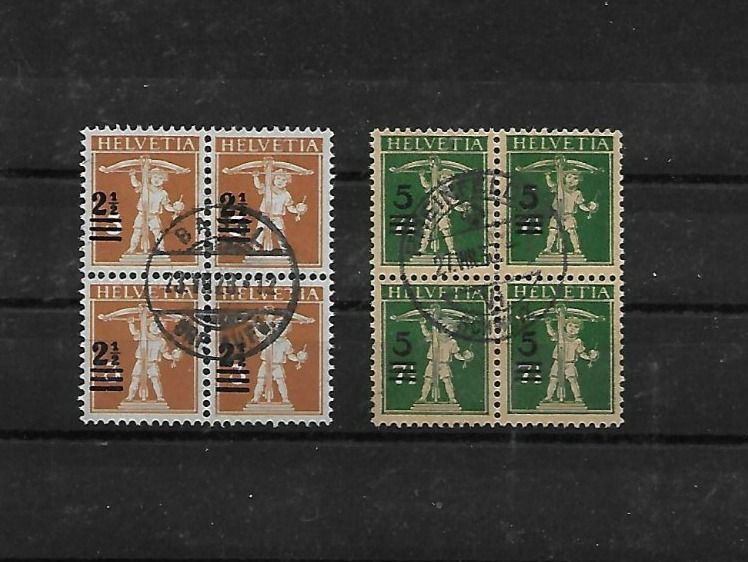 Aufbrauchausg.gest.Viererbl.1915 No.147 + 181 Kat: CHF 140.- (Gebraucht) in Basel für CHF 10 ...