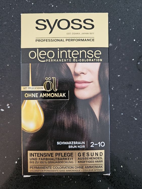 Syoss Oleo Intense Haarfarbe 2-10 Schwarzbraun Permanent Neu (Neu und ...