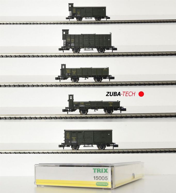 Minitrix 15005 Güterwagen-Set 5tlg K.Bay.Sts.B Spur N mit OV (Gebraucht ...