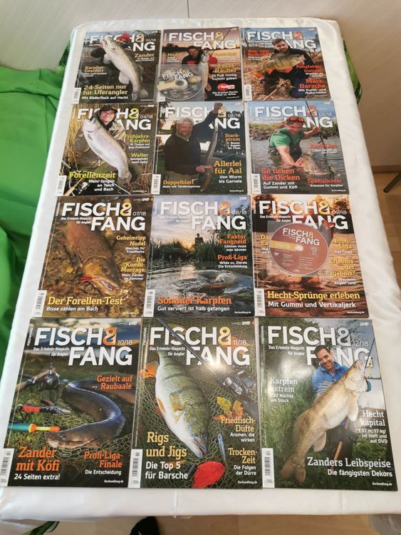 12 Fisch und Fang, Fischer Hefter Magazine komplett 2018 DVD (Gebraucht ...