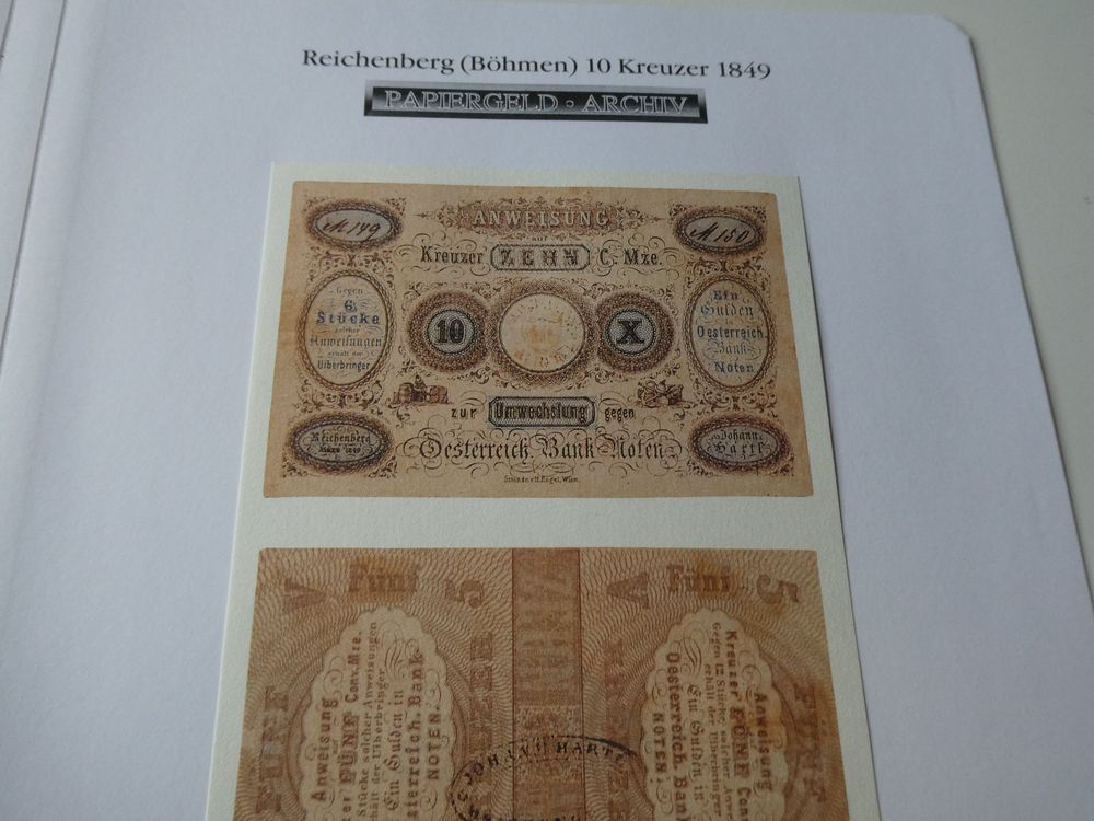 Böhmen Reichenberg 1849, 10 Kreuzer - Fakisimilie (Neu (gemäss Beschreibung)) in Hinterforst für ...