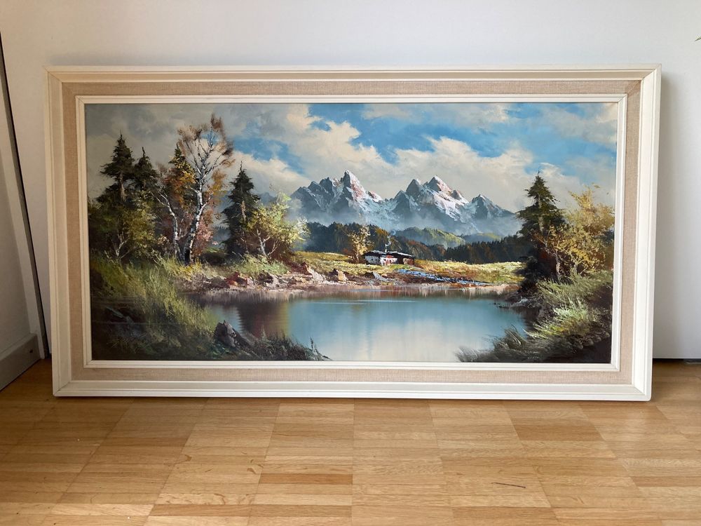 Öl auf Leinwand, Landschaftsbild 60er Jahre (Gebraucht) in Zwingen für CHF 1 – nur Abholung auf ...