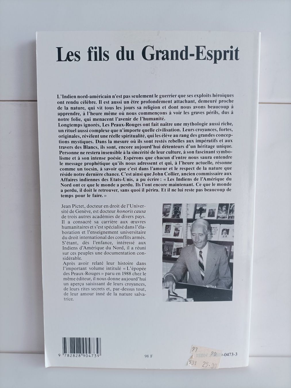 Les Fils du Grand-Esprit / Jean Pictet / Favre Lausanne 1990 (D ...
