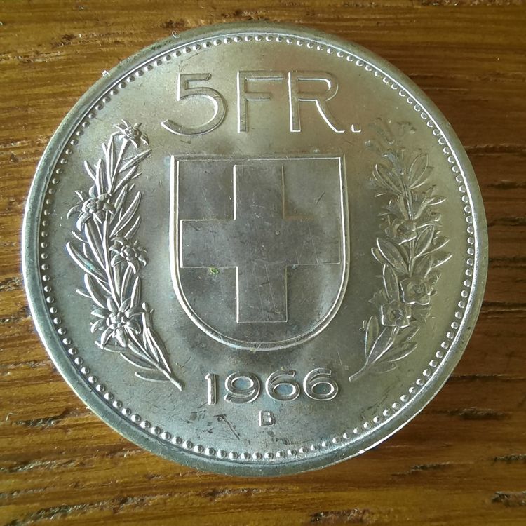 Münze 5 Franken 1966 Silber | Kaufen auf Ricardo
