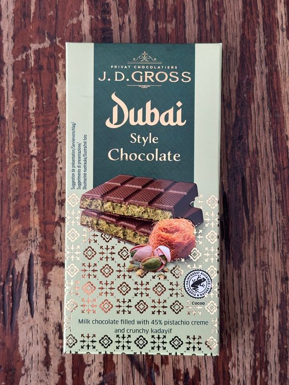 J. D. Gross Dubai Style Chocolate, 122g - 1 Tafel (Neu und ...