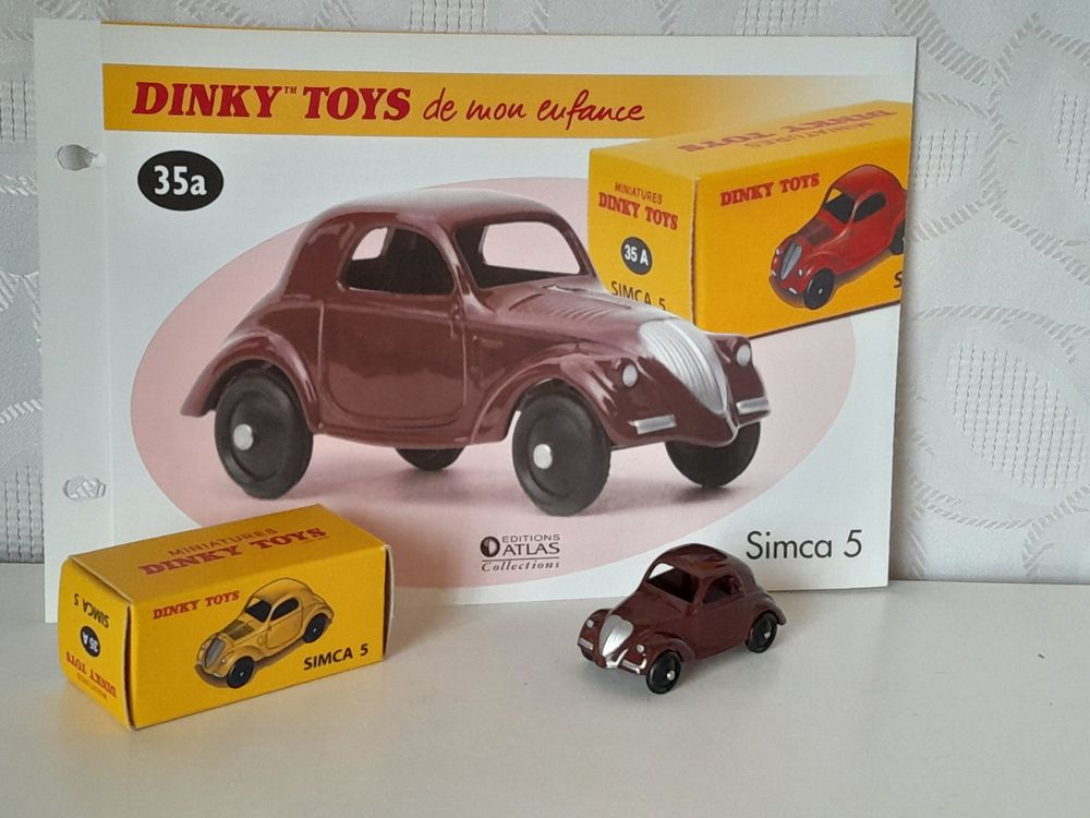 Dinky Toys, Simca 5, 1:43, Atlas, dunkelrot, Nr.35 a, 2013 (Neu (gemäss ...