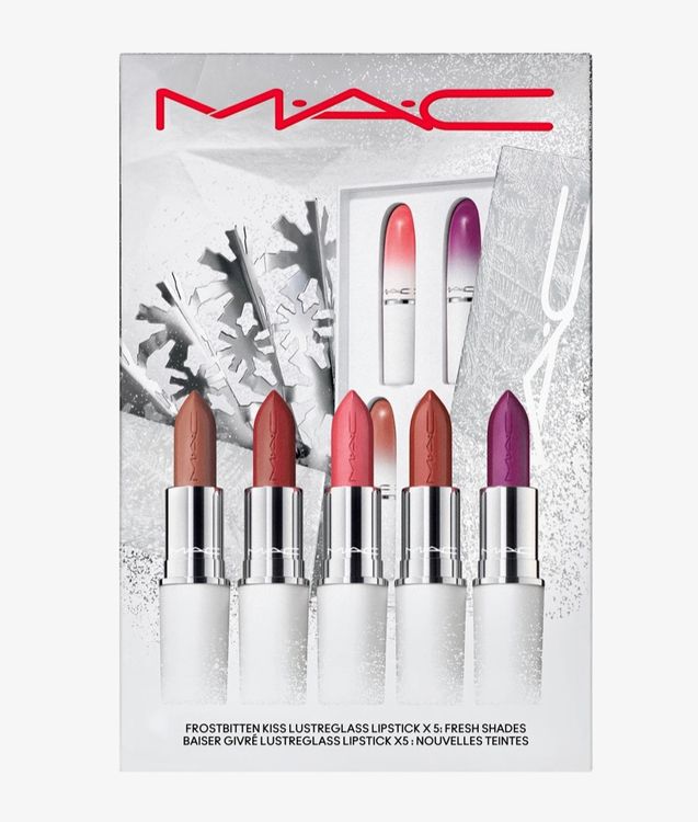 MAC Holiday 2023 frostbitten kiss lustreglass lipstick set (Neu und ...
