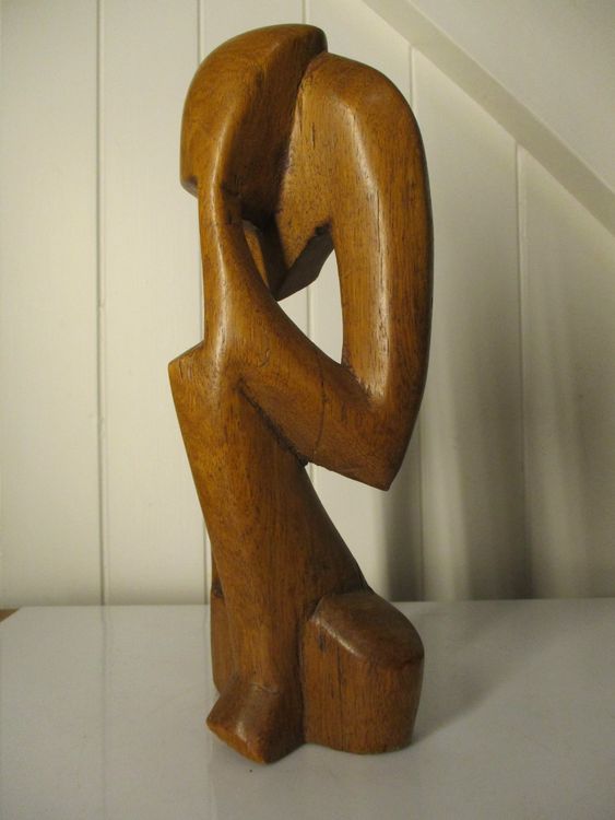 Holz-Skulptur "Der Nachdenklliche" Bill-Style Kunst art (Gebraucht) in ...