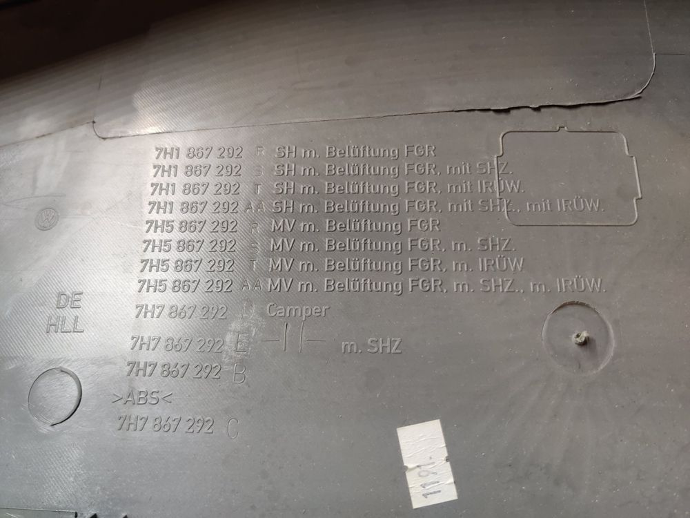 VW T5 B-Säulen-Verkleidung unten rechte Seite 7H7 867 292 | Acheter sur ...