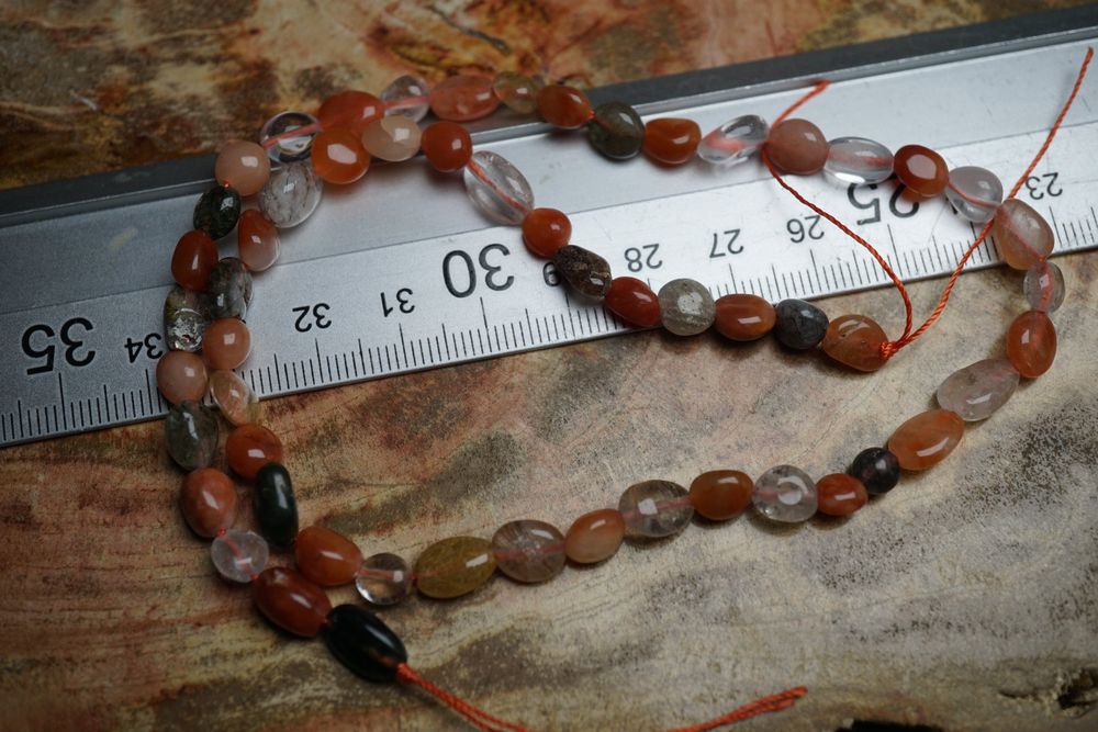 Nugget Perlen Rutil Mix abgerundet 10mm Strang ca39cm (Neu und ...