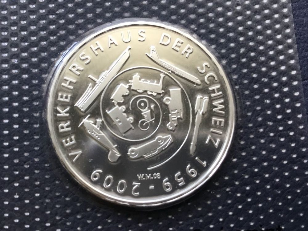 Sehr schöne 20 Franken Silbermünze VERKEHRSHAUS (Neu und originalverpackt) in St. Margrethen SG ...