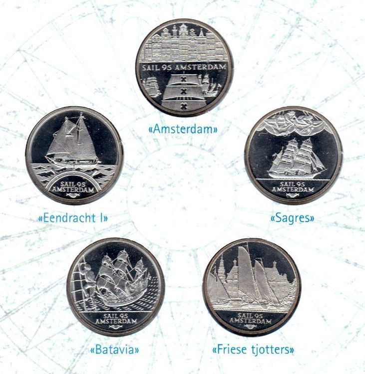 5er Gedenkmünzen-Set der Niederlande 1995 (Neu und originalverpackt) in Zürich für CHF 8 – mit ...