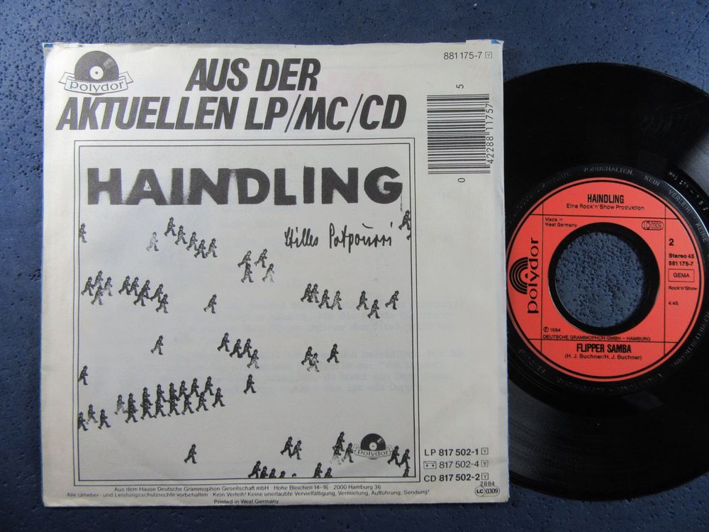 HAINDLING DU DEPP 7"SINGEL 45T FLIPPER SAMBA (Gebraucht) in Ettingen ...