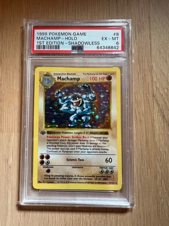 POKEMON MACHAMP HOLO 1ST EDITION SHADOWLESS PSA 6 CARD (Gebraucht) in ...
