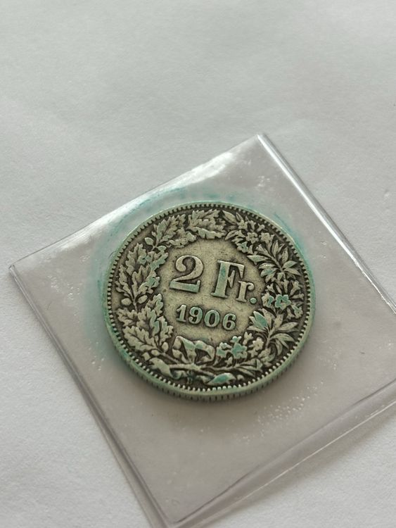 Silbermünze 2 Franken Helvetia 1906 Schweiz Swiss Franc CHF (Gebraucht) in Langnau am Albis für ...
