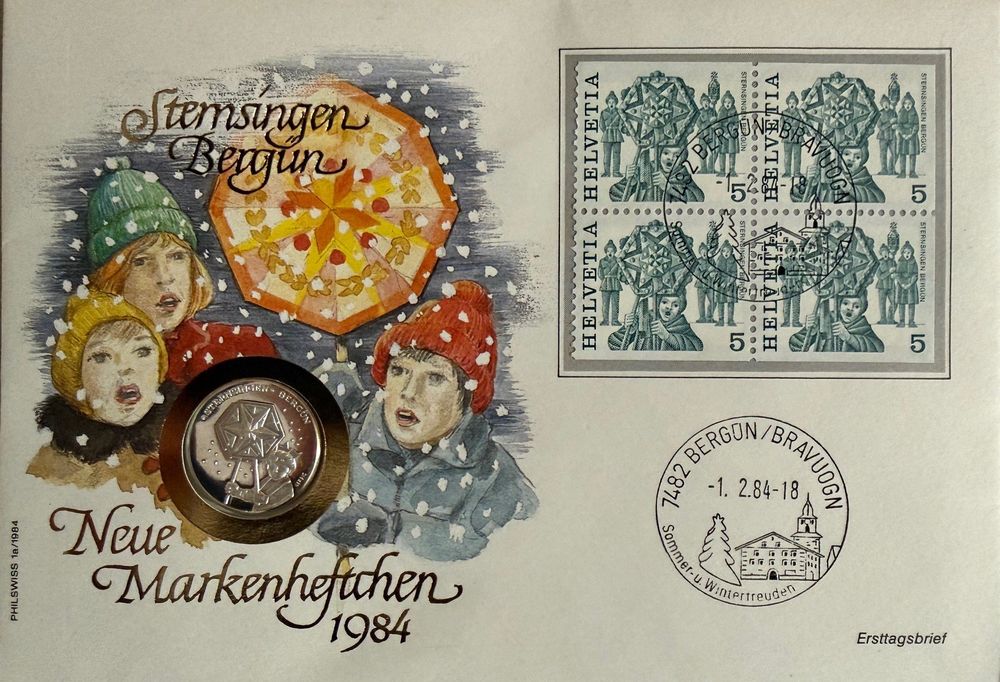 Numis Silber Briefe 1984 4x mit Silbermedaille 4 x 5 Gramm (Gebraucht ...