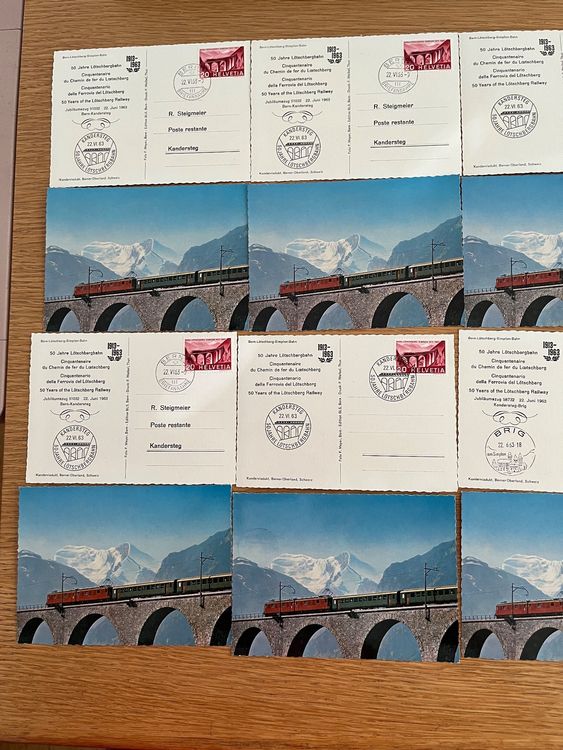 15 Eisenbahnkarten Schweiz 1963 (Gebraucht) in Murgenthal für CHF 6 – mit Lieferung auf Ricardo ...