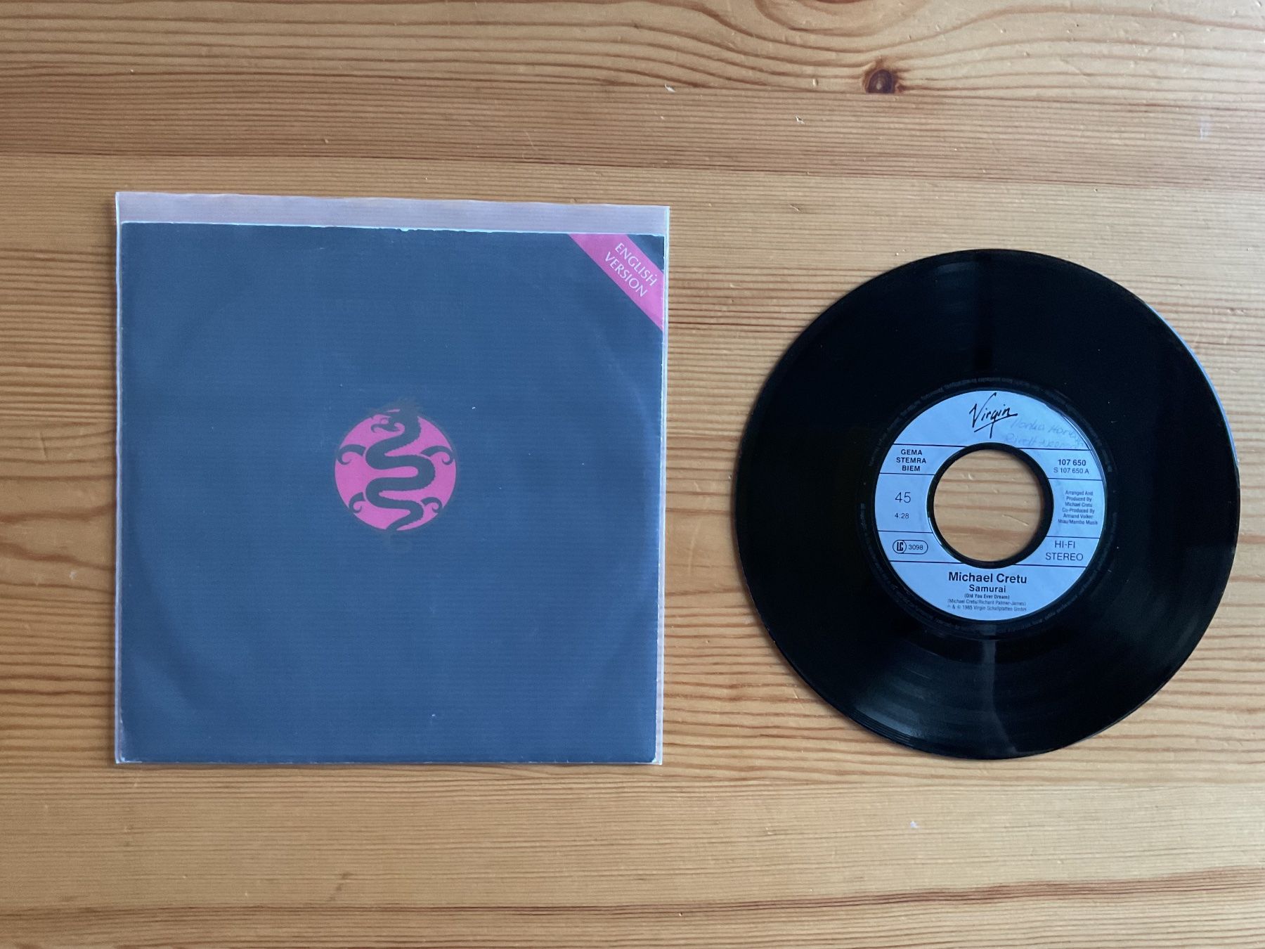 Single 7’’ - Michael Cretu / Samurai (D'occasion) à Ocourt pour CHF 1 ...