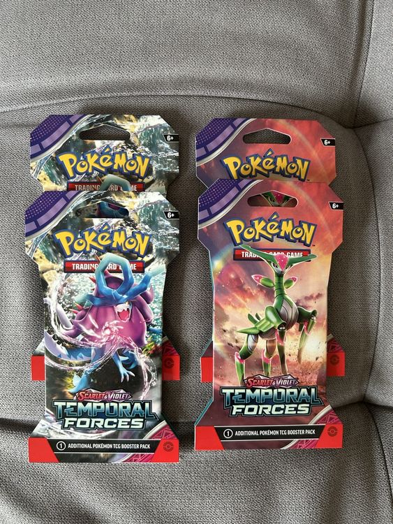 Pokemon Sleeved Booster 4x Temporal Forces NEU & OVP English (Neu und ...