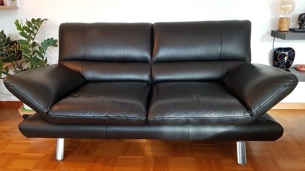 Sofa 2er und 3er, Schwarz, Echtleder (Gebraucht) in Baden für CHF 301 – mit Lieferung auf ...