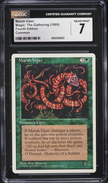 1995 Magic The Gathering MTG Fourth Edition Marsh Viper CGC (Neu ...