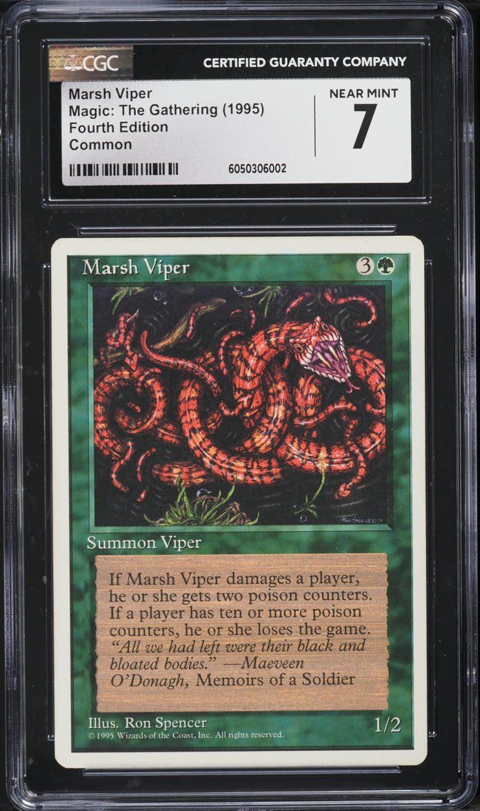 1995 Magic The Gathering MTG Fourth Edition Marsh Viper CGC (Neu ...