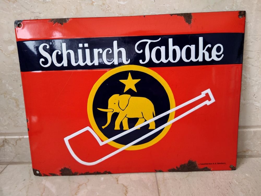 Emailschild Schürch Tabake um 1930 (Gebraucht) in Abtwil SG für CHF 199 ...