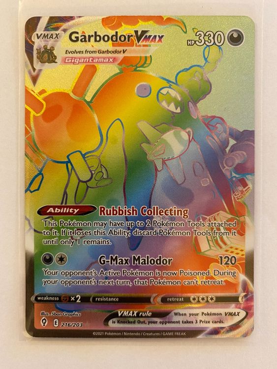Pokemon Garbodor VMax 216/203 Evolving Skies EN | Kaufen auf Ricardo