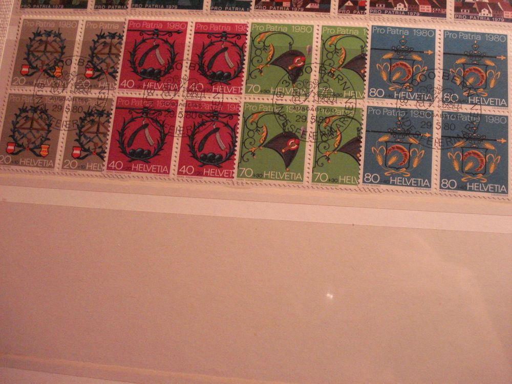 Pro Patria Satz 1980, 4erblock, ET-Stempel, mit Gummi (Gebraucht) in Niederwil AG für CHF 1 ...