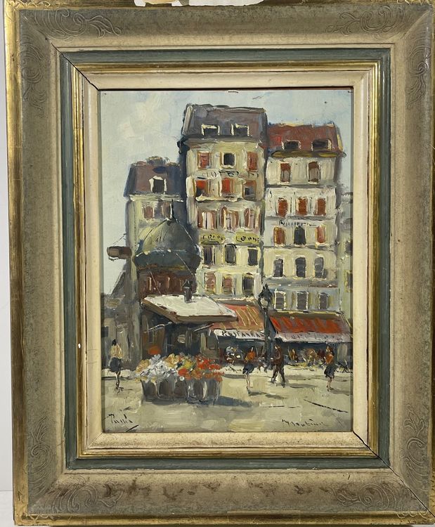 Gemälde Paris Strassenszene Unleserlich Signiert | Kaufen auf Ricardo