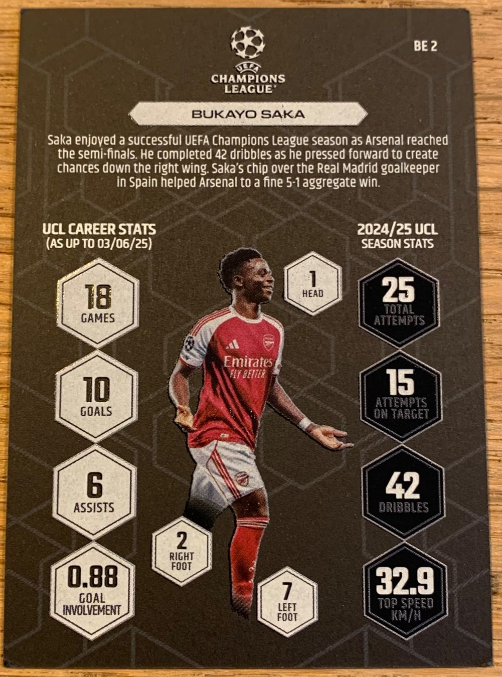 Topps Bukayo Saka, Black Edge Edition 25/26 (Neu (gemäss Beschreibung ...