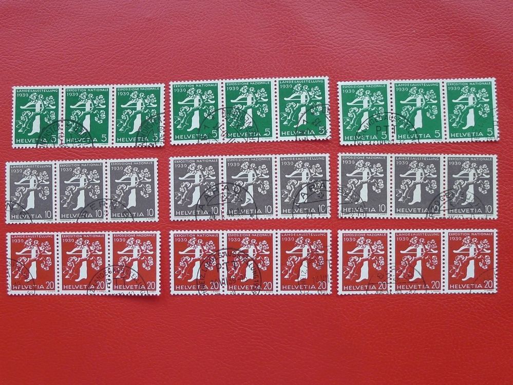 1939 Landi-ZUSAMMENHÄNGENDE: Z25a-Z27c Kat: 400.- (Gebraucht) in Sursee für CHF 48 – mit ...