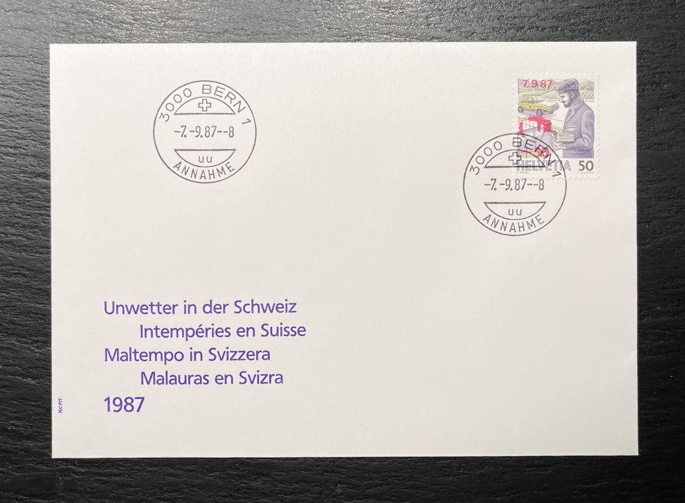 Sonderumschlag Unwetter in der Schweiz 1987 | Kaufen auf Ricardo