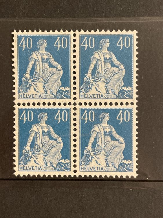 Briefmarken Sitzende Helvetia mit Schwert, 4er Block (Neu (gemäss Beschreibung)) in Walchwil für ...