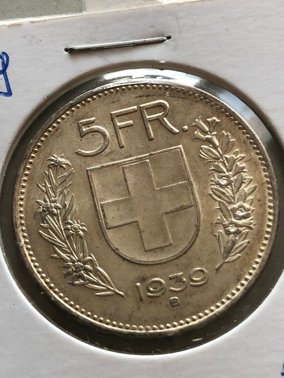 5 Fr. 1939 fast vorz. (Gebraucht) in Schötz für CHF 13 – mit Lieferung auf Ricardo kaufen