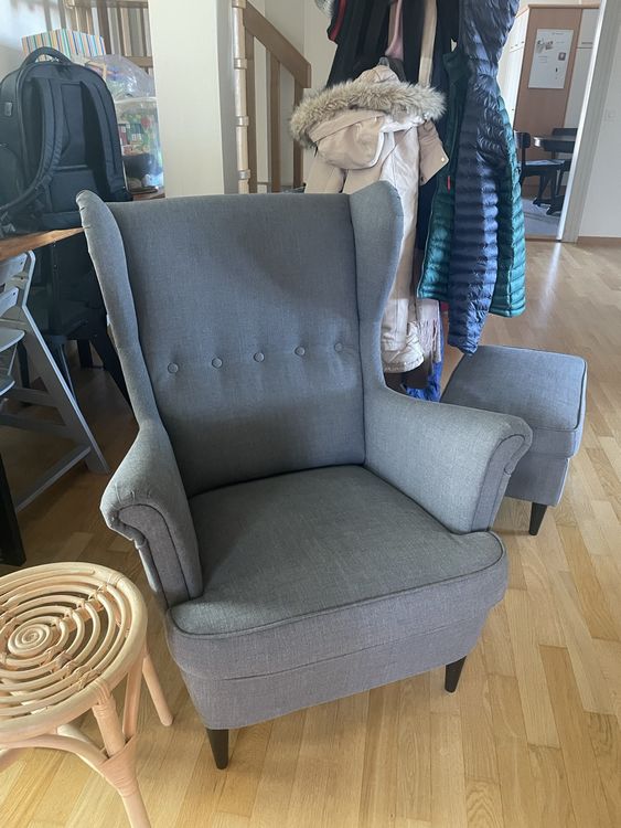 Ikea STRANDMON wing chair, nordvalla dark grey | Kaufen auf Ricardo