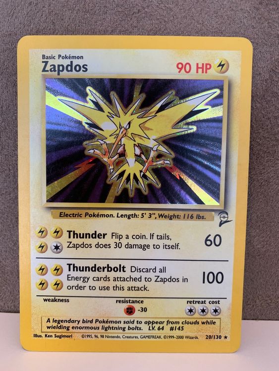 Zapdos Holo ENG Base Set 2 Pokemon 20/130 | Kaufen auf Ricardo