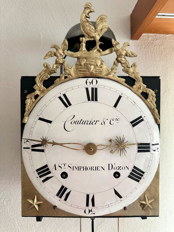 Schöne Comtoise Coq Uhr ca. 1793 - 1818 Burgunder Morez | Kaufen auf ...