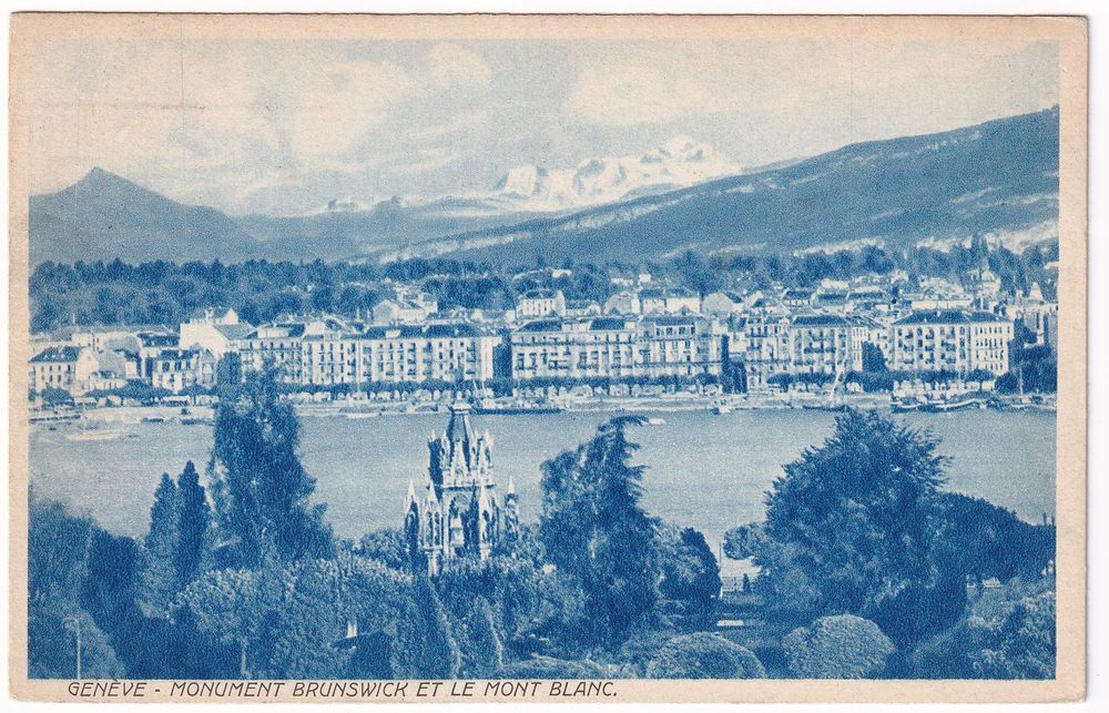 Genève - monument Brunswick et le Mont Blanc. 1934 | Kaufen auf Ricardo