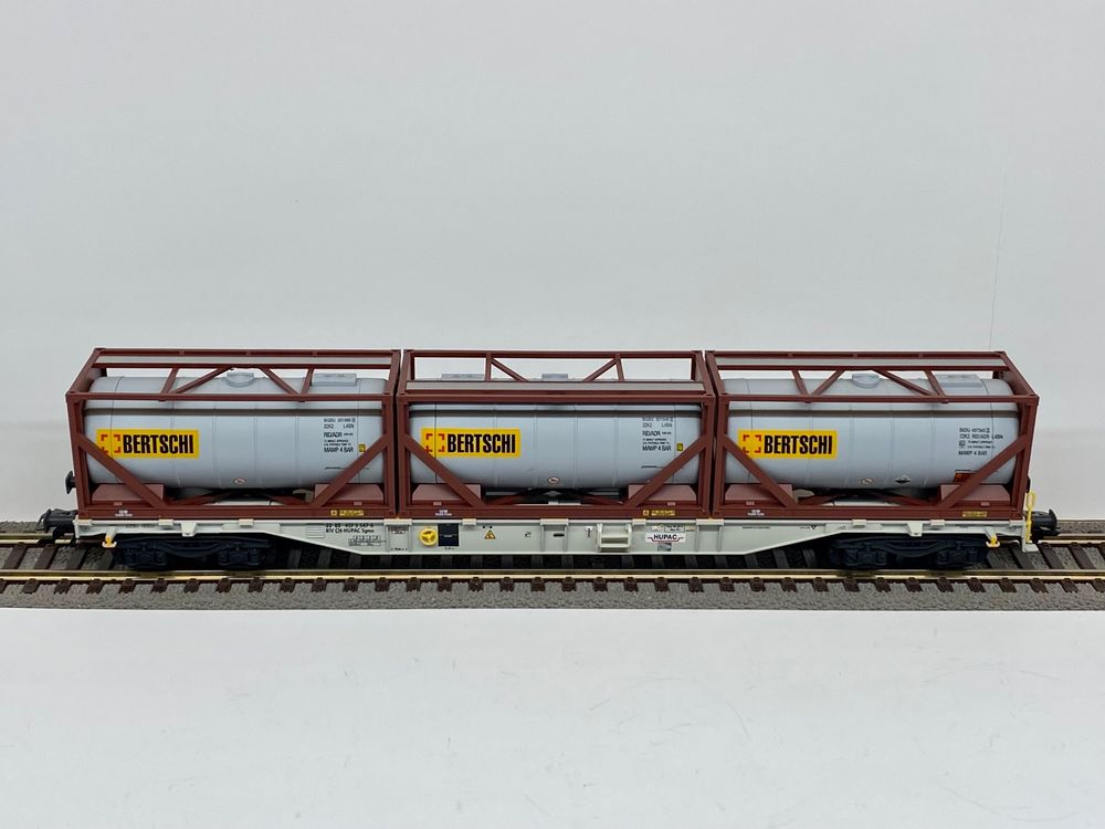 Märklin 47097 (H0 GS) HUPAC Container-Tragwagen „BERTSCHI“ (Gebraucht ...