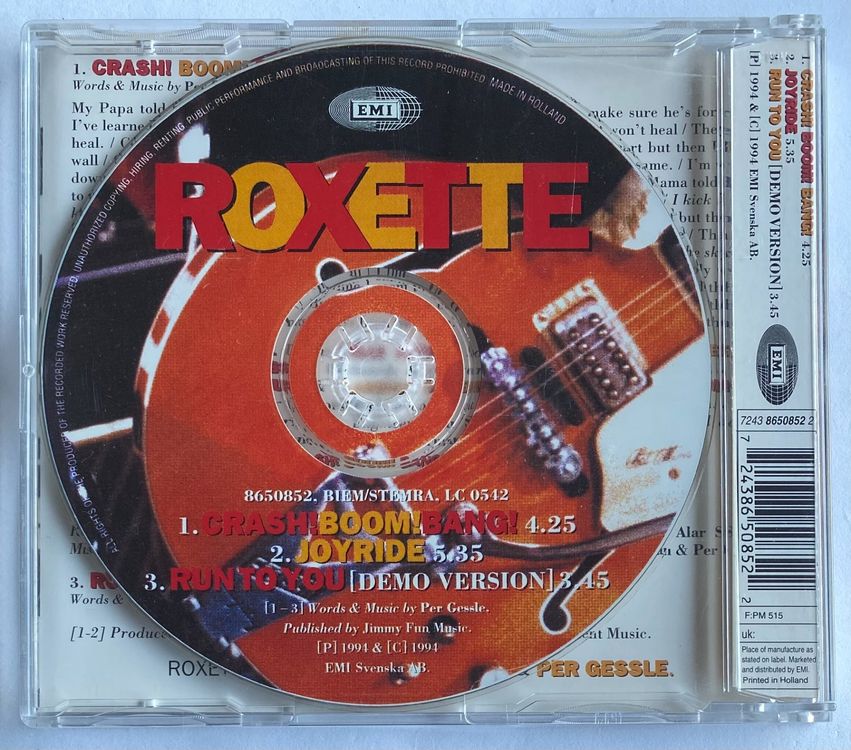 Roxette CRASH! BOOM! BANG! Maxi CD 1994 | Kaufen auf Ricardo
