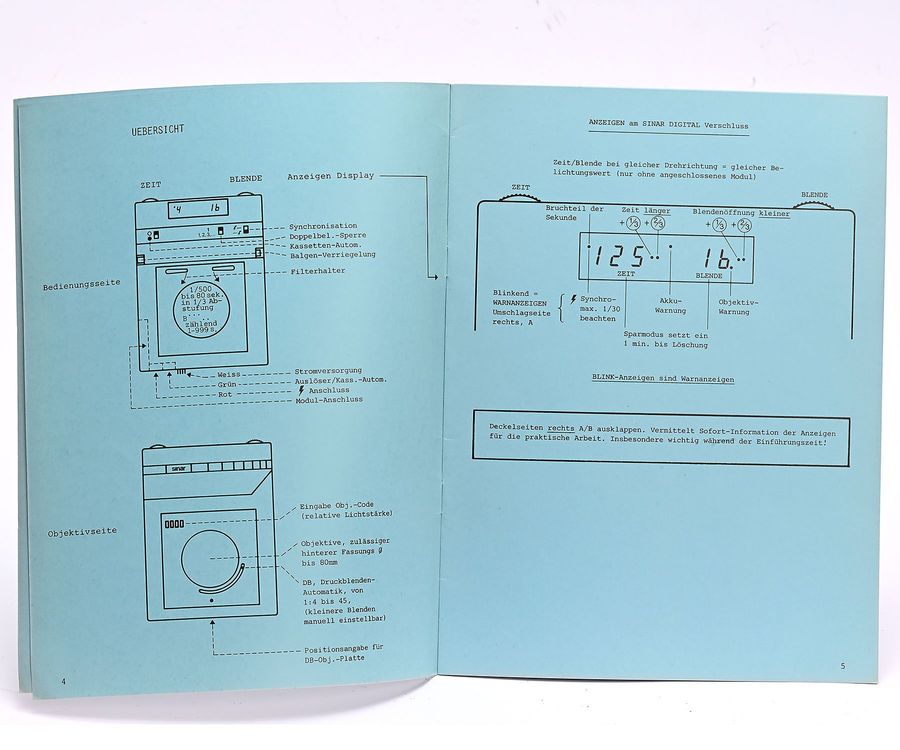 SINAR Digital-Verschluss orig. Anleitung (D'occasion) à Bubendorf pour ...